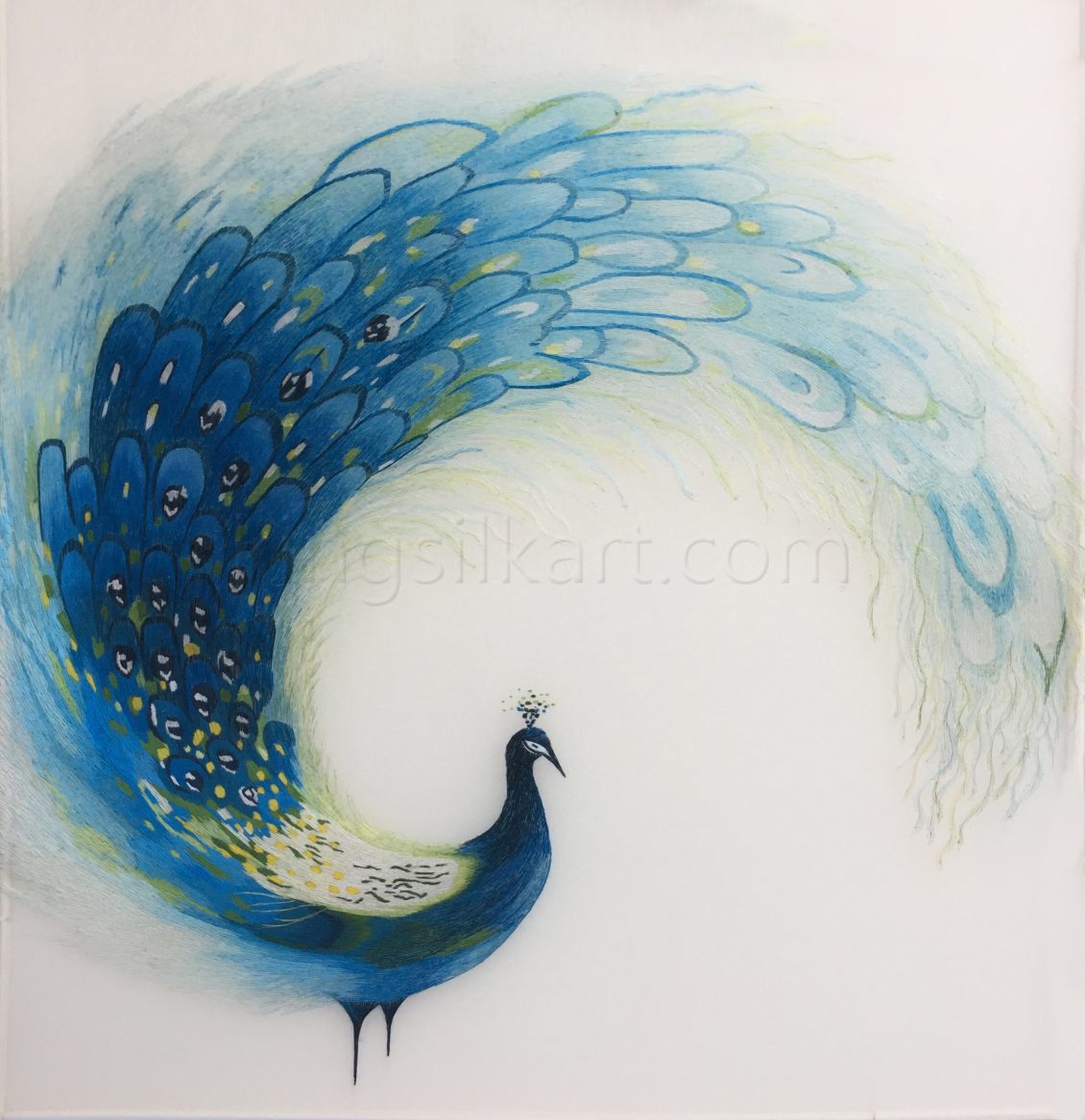 71056 Blue Peacock Abstract | silkart