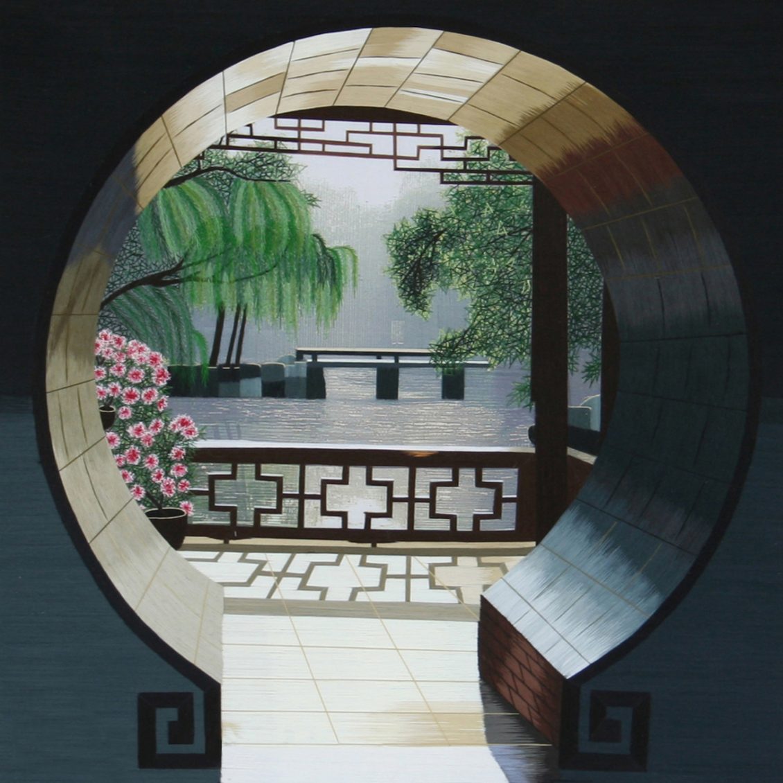 87017 Suzhou Garden the Moon Gate | silkart